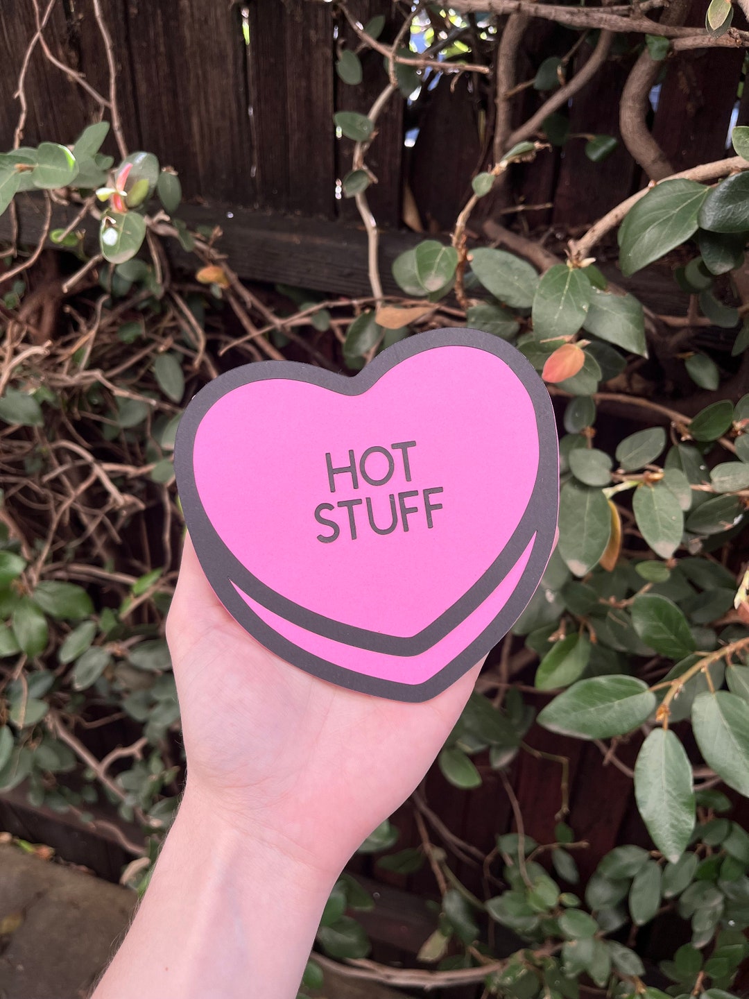 Hot Stuff Candy Heart Card - Etsy