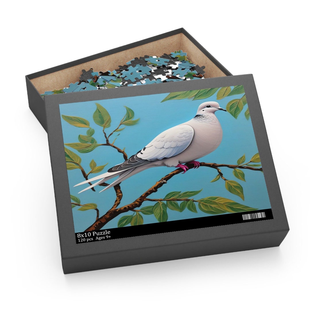 White Dove Blue Sky Puzzle Fantasy Paint Art - Etsy