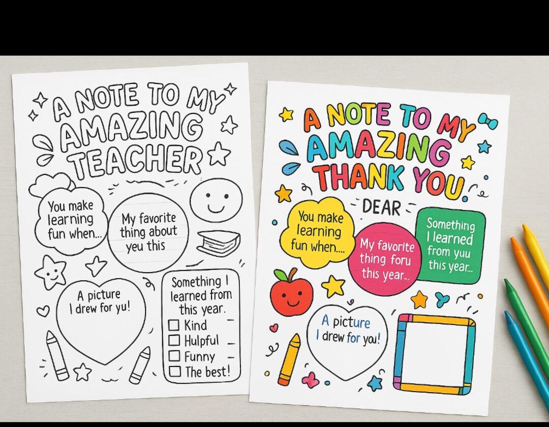 Teacher Appreciation Printable | End of Year Student Gift | Fill-in ...