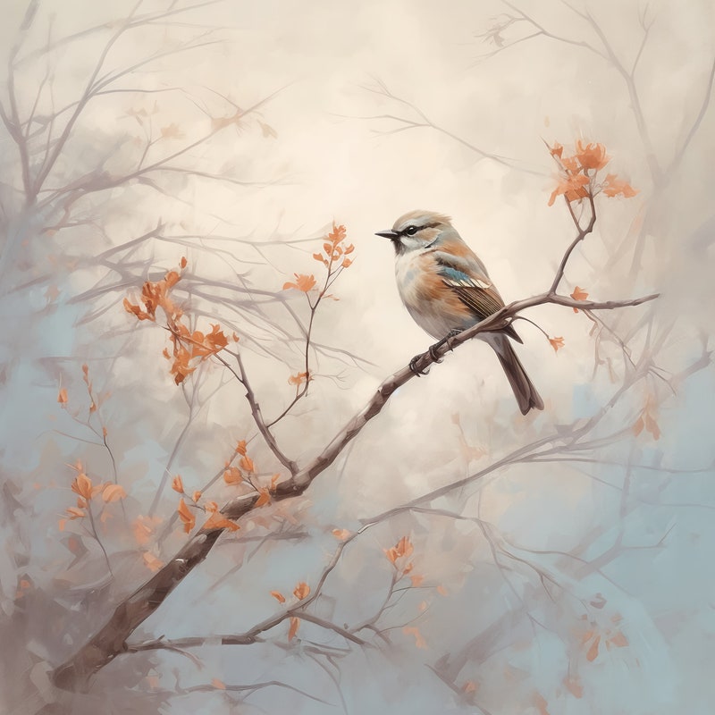 Sparrow Painting - Etsy