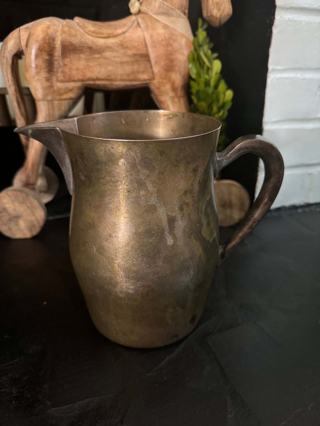 Vintage Silver on Copper Teapot Pitcher - Etsy
