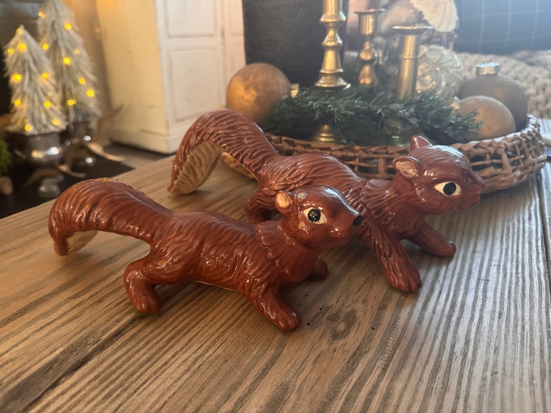 Midcentury Brown Ceramic Squirrels - Vintage - Set of 2 - Etsy