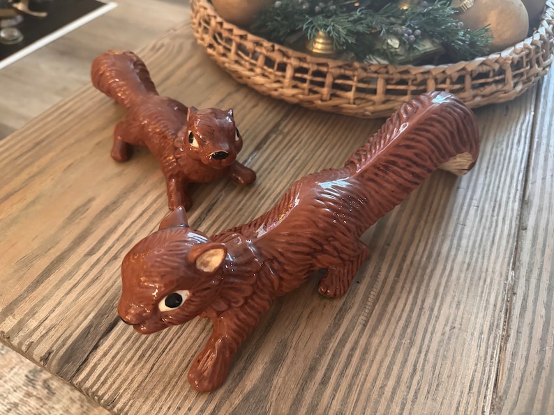Midcentury Brown Ceramic Squirrels - Vintage - Set of 2 - Etsy