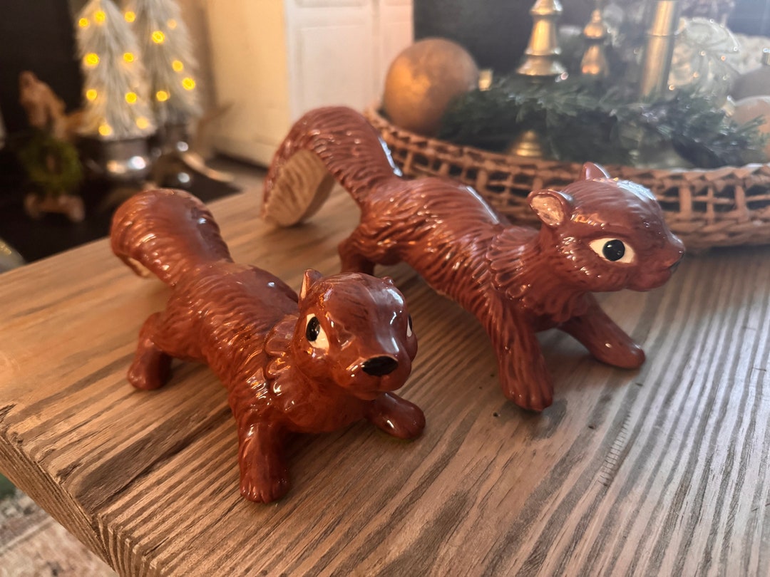 Midcentury Brown Ceramic Squirrels - Vintage - Set of 2 - Etsy