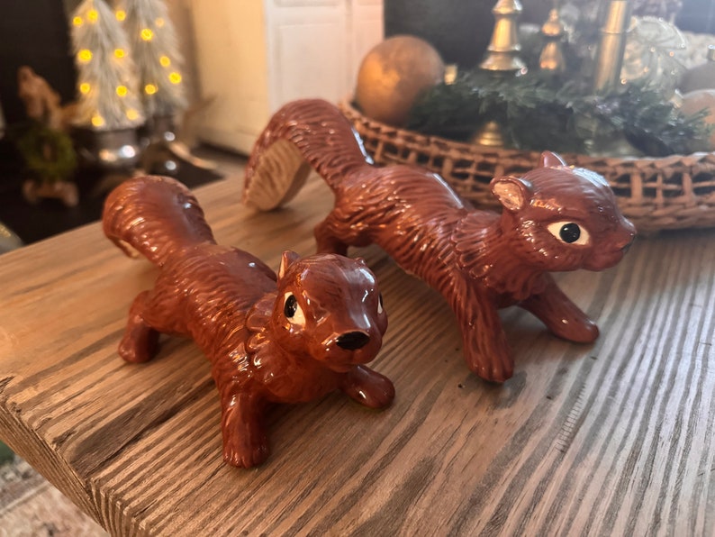 Midcentury Brown Ceramic Squirrels - Vintage - Set of 2 - Etsy