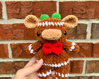 Gingerbread Cow Crochet Plushie - Etsy