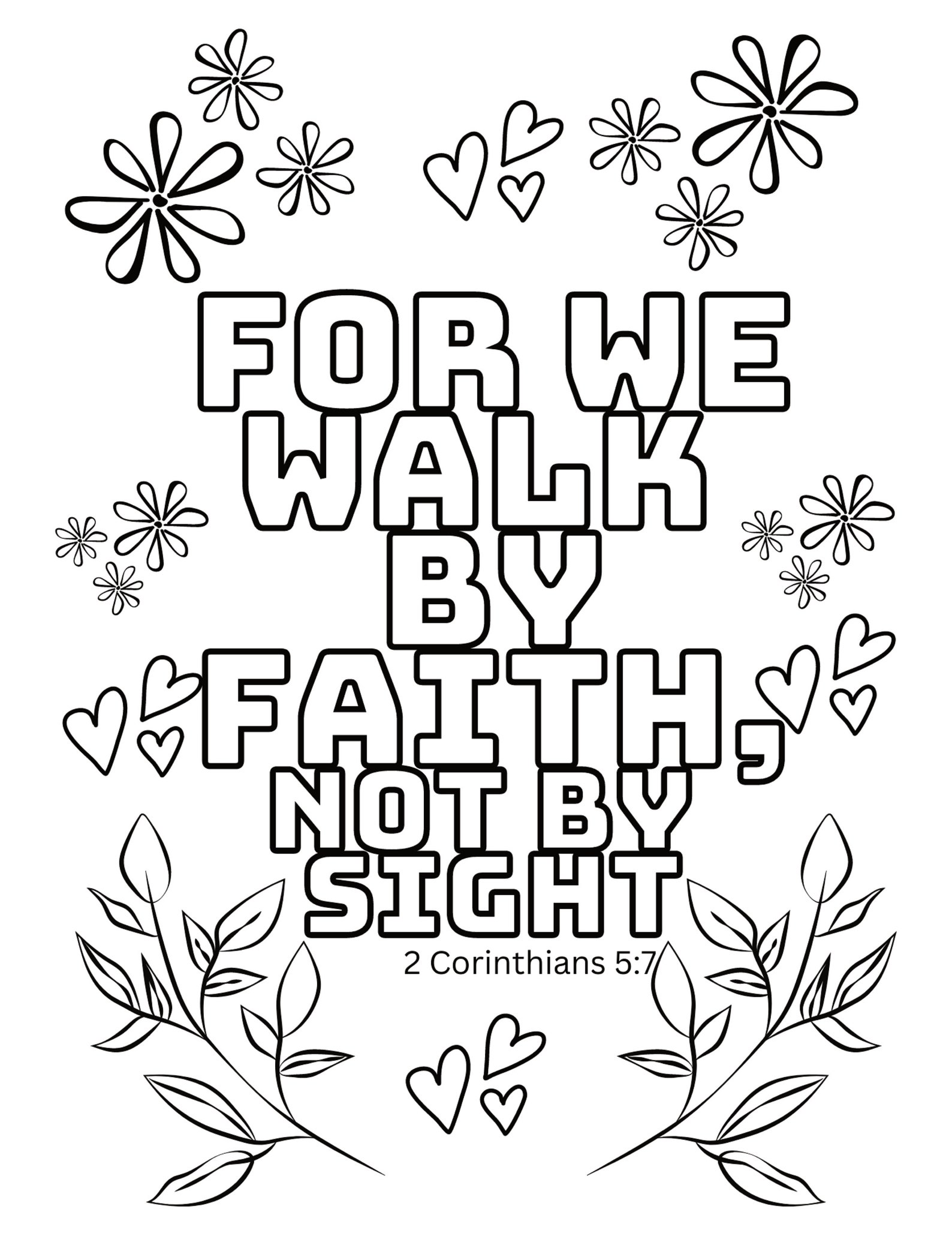 Walk by Faith Coloring Page - Etsy