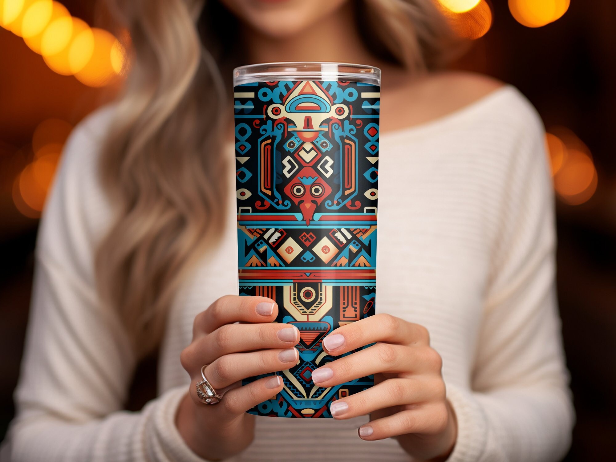 Tribal Aztec Vibes 20 Oz Skinny Tumbler Sublimation Design, Straight ...