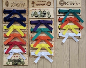 Martial Arts Belt Display! Laser Cut Wood for Brazilian Jiu Jitsu, Judo ...