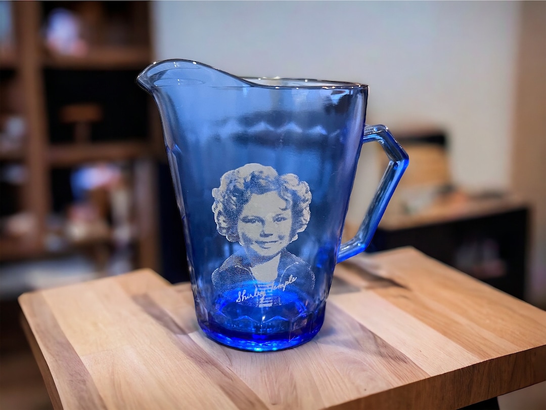 Vintage 1930s Cobalt Blue Glass Pitcher Gorgeous Pristine 30s Shirley ...