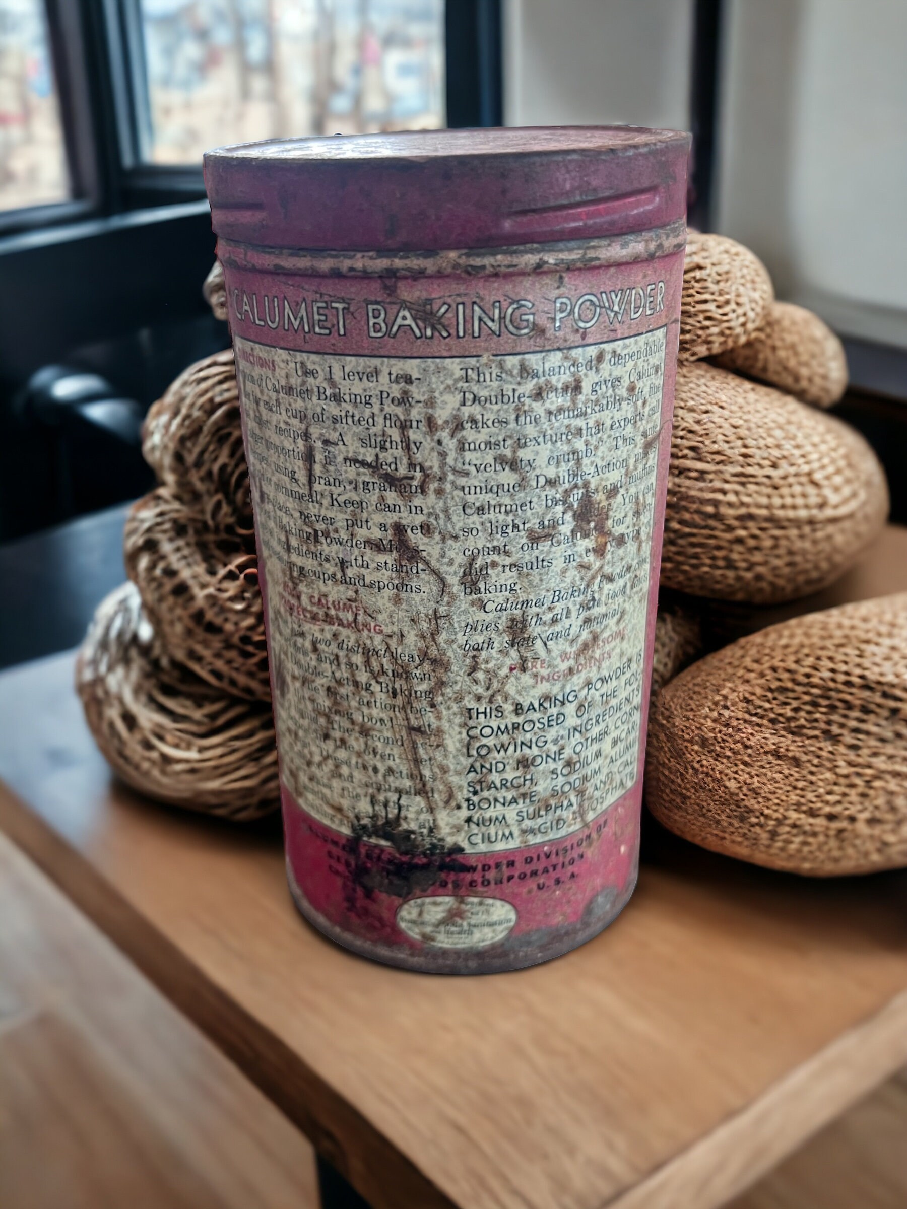 Rare Tin Antique Chippy Advertising Calumet 1lb Baking Powder Tin ...