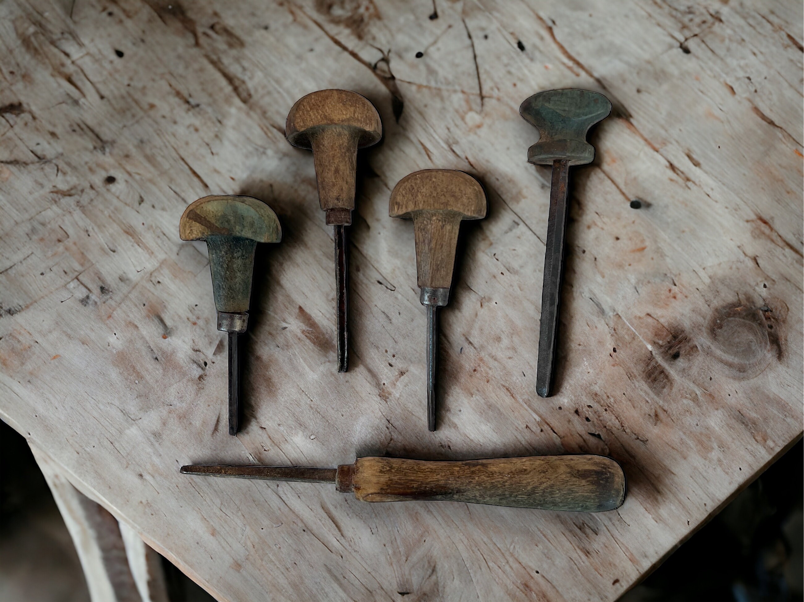 Antique 1920s Graving Tool Set: 5 Piece Wood Handled Engraving Tools - Etsy