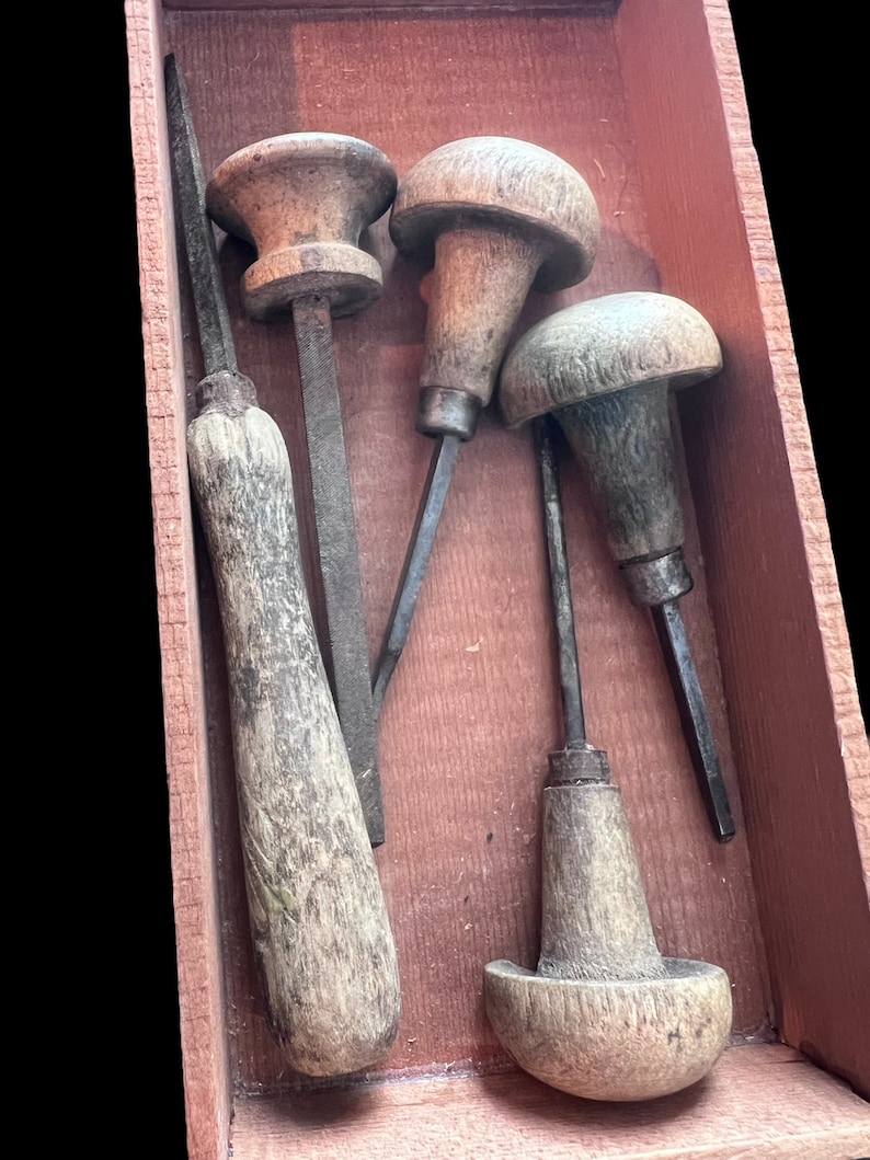 Antique 1920s Graving Tool Set: 5 Piece Wood Handled Engraving Tools - Etsy