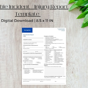 Editable Incident Injury Report Template, Canva Editable Injury Report ...