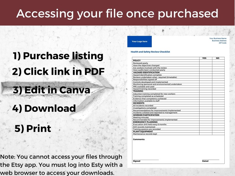 Editable Health & Safety Review Checklist Template, Safety Checklist ...