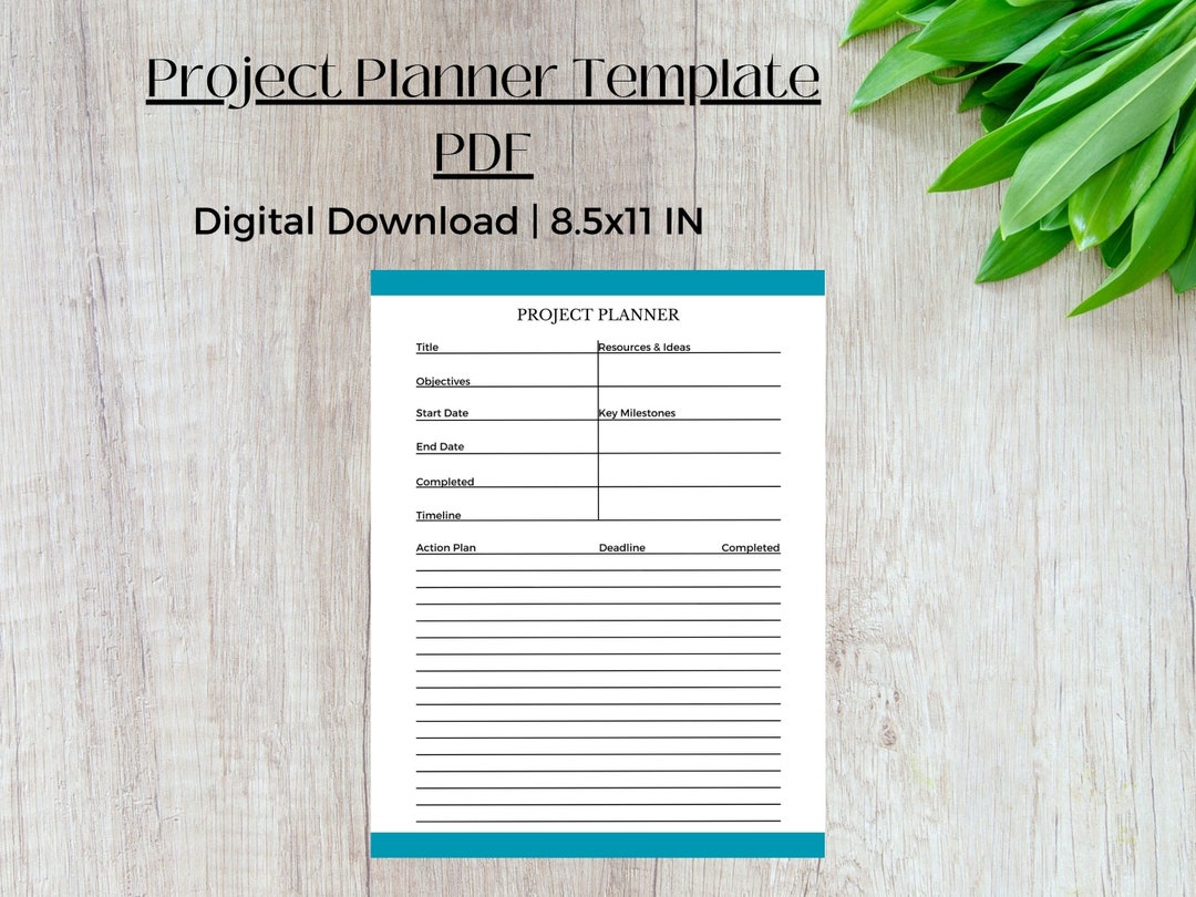 Project Planner Template, Project Planner Printable, Project Management ...