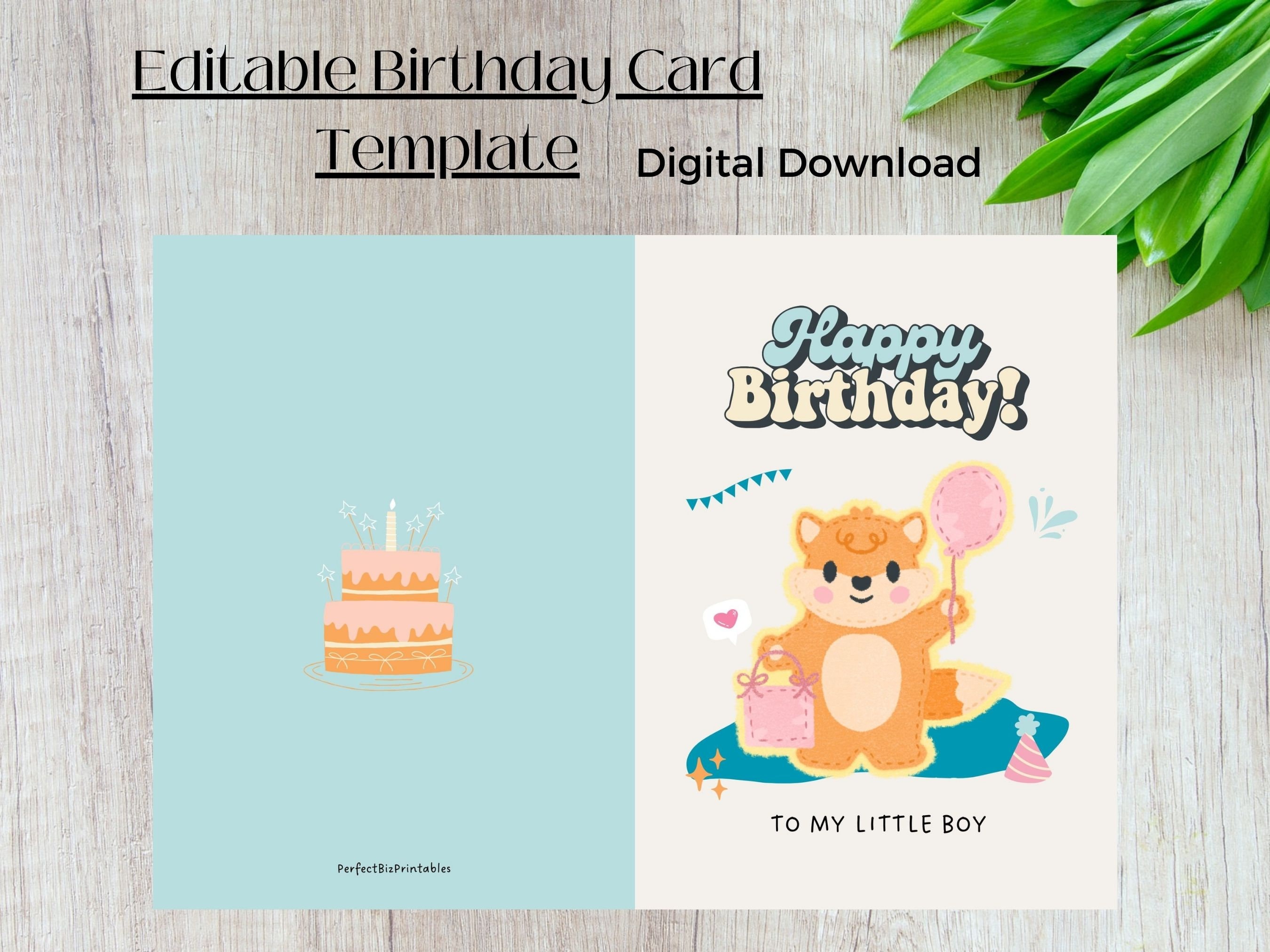 Editable Birthday Card Printable Birthday Card for Boys or Girls ...
