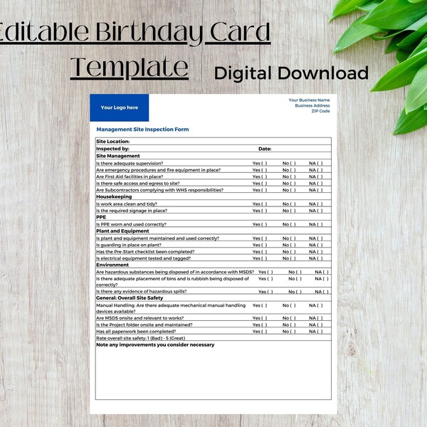Inspection Form - Etsy