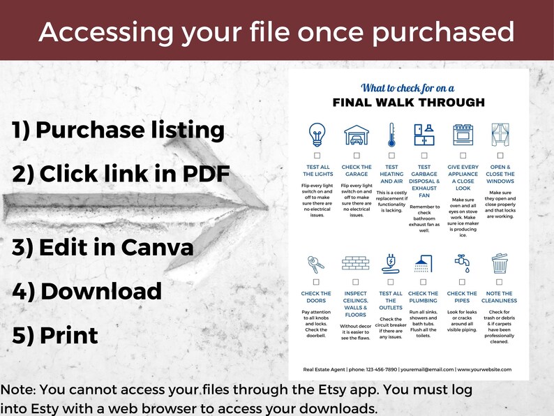 Buyer Final Walk Through Checklist Real Estate Home Checklist Editable ...