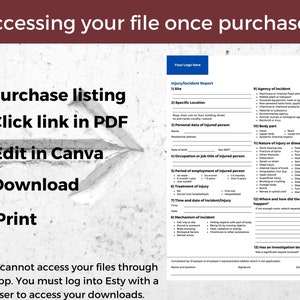 Editable Incident Injury Report Template, Canva Editable Injury Report ...