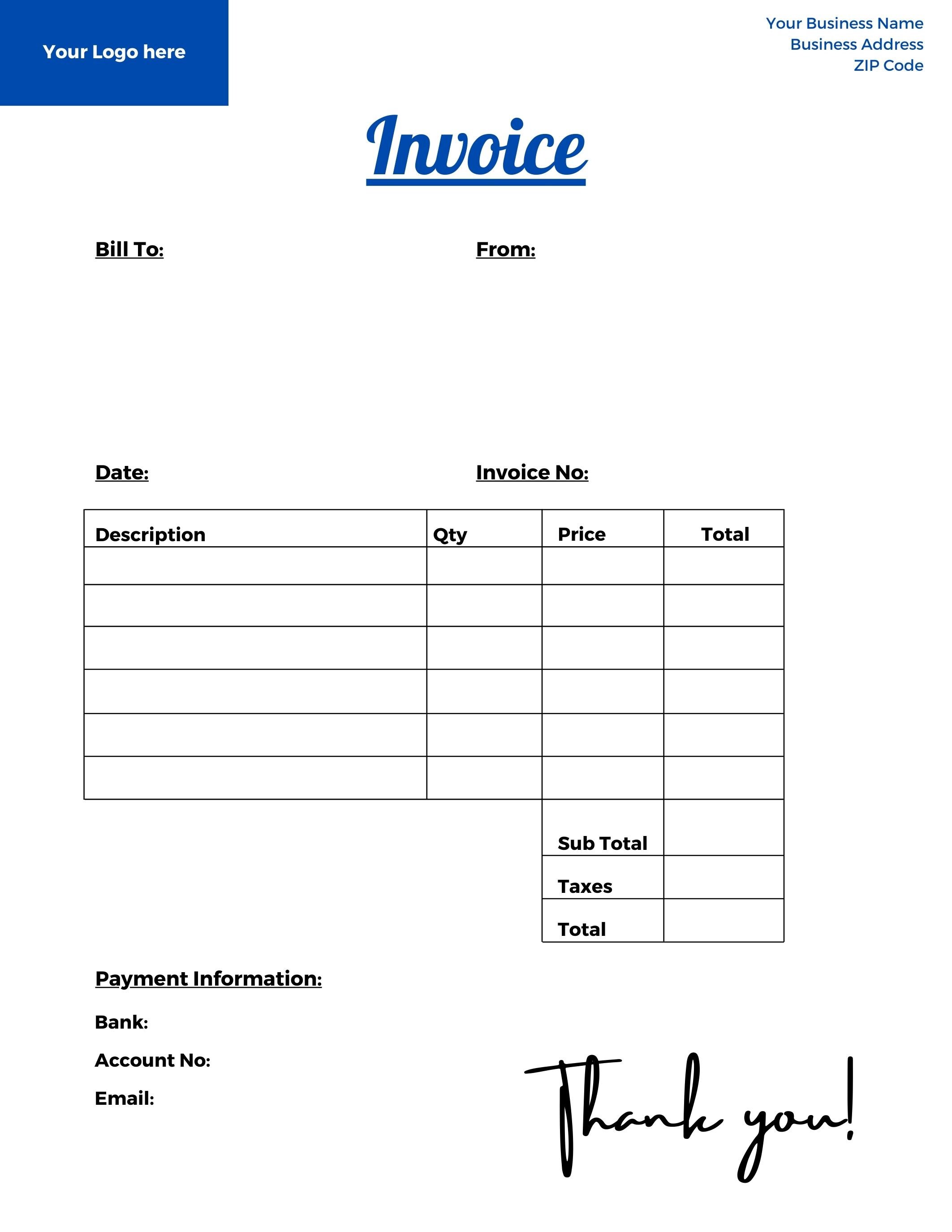 Editable Blank Invoice Template Canva Editable Invoice Template ... Editable Blank Invoice Template Canva Editable Invoice Template ...