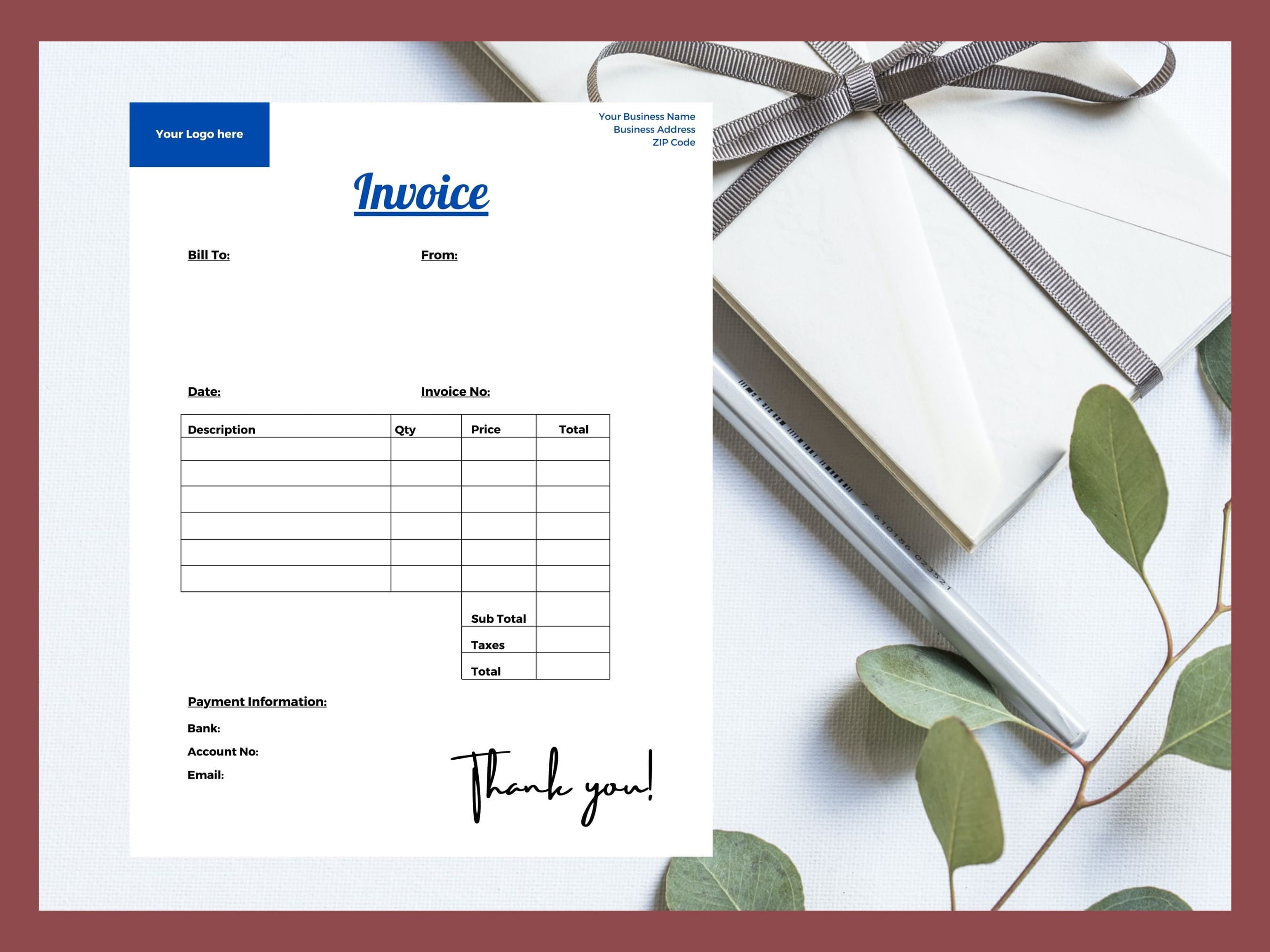 Editable Blank Invoice Template Canva Editable Invoice Template ... Editable Blank Invoice Template Canva Editable Invoice Template ...