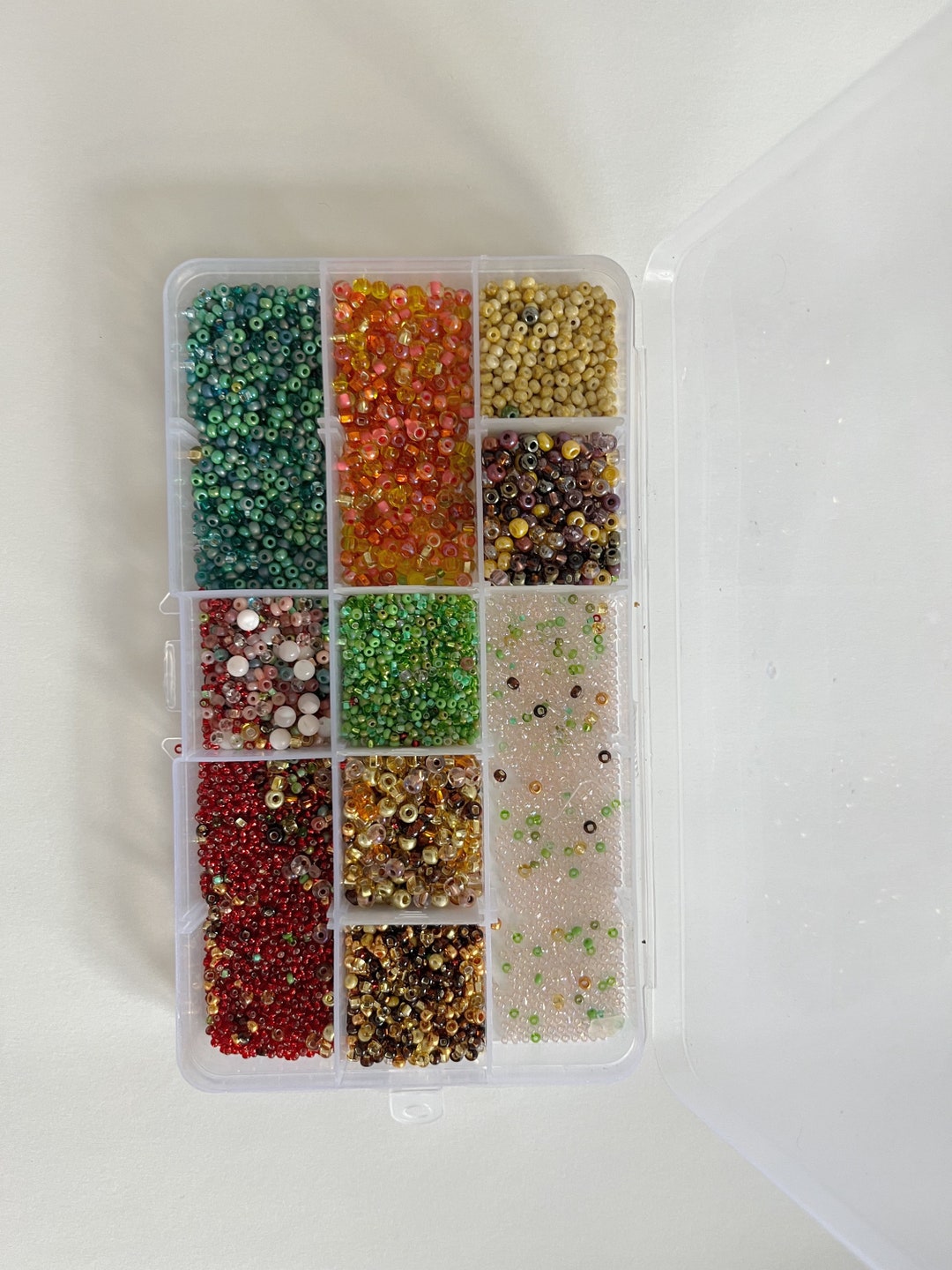 Destash Large Seed Bead Lot Multicolored Seed Beads in Light Pink , Tan ...