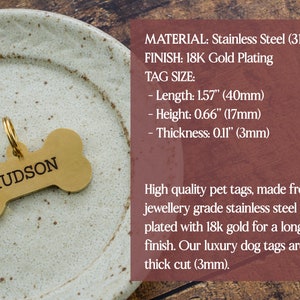 Personalized Bone Dog Tag | Thick 3mm Pet ID Tag Shaped Like a Dog Bone ...