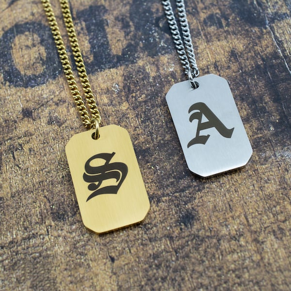 Initial Dog Tags - Etsy