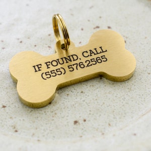 Personalized Bone Dog Tag | Thick 3mm Pet ID Tag Shaped Like a Dog Bone ...
