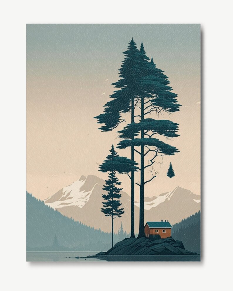 Printable Minimalist Style Poster Simple Landscape Art - Etsy
