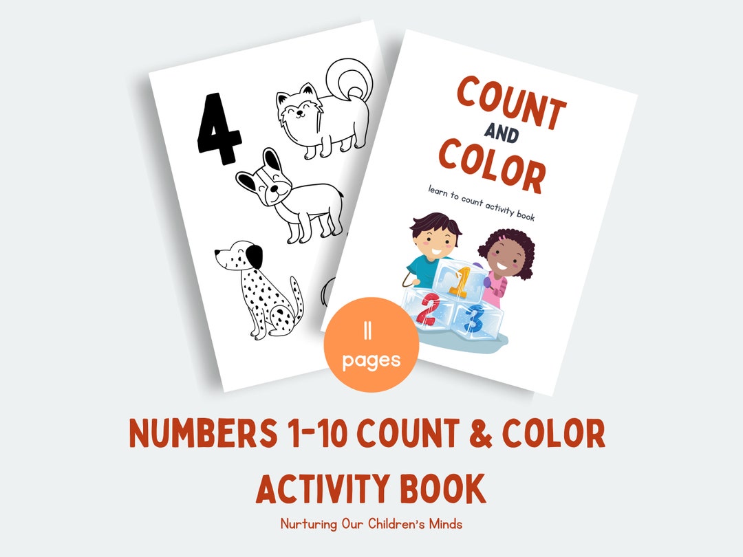 Numbers 1-10 Count & Color Activity Book: Fun and Educational Learning ...