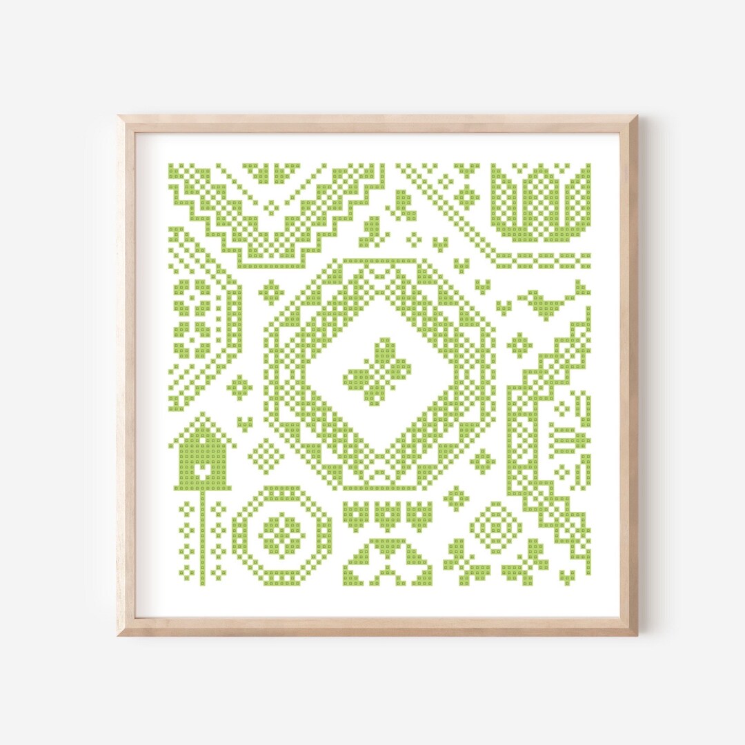 PDF Quaker, Sampler, Cross Stitch Pattern, Ornament, Spring, Cross ...