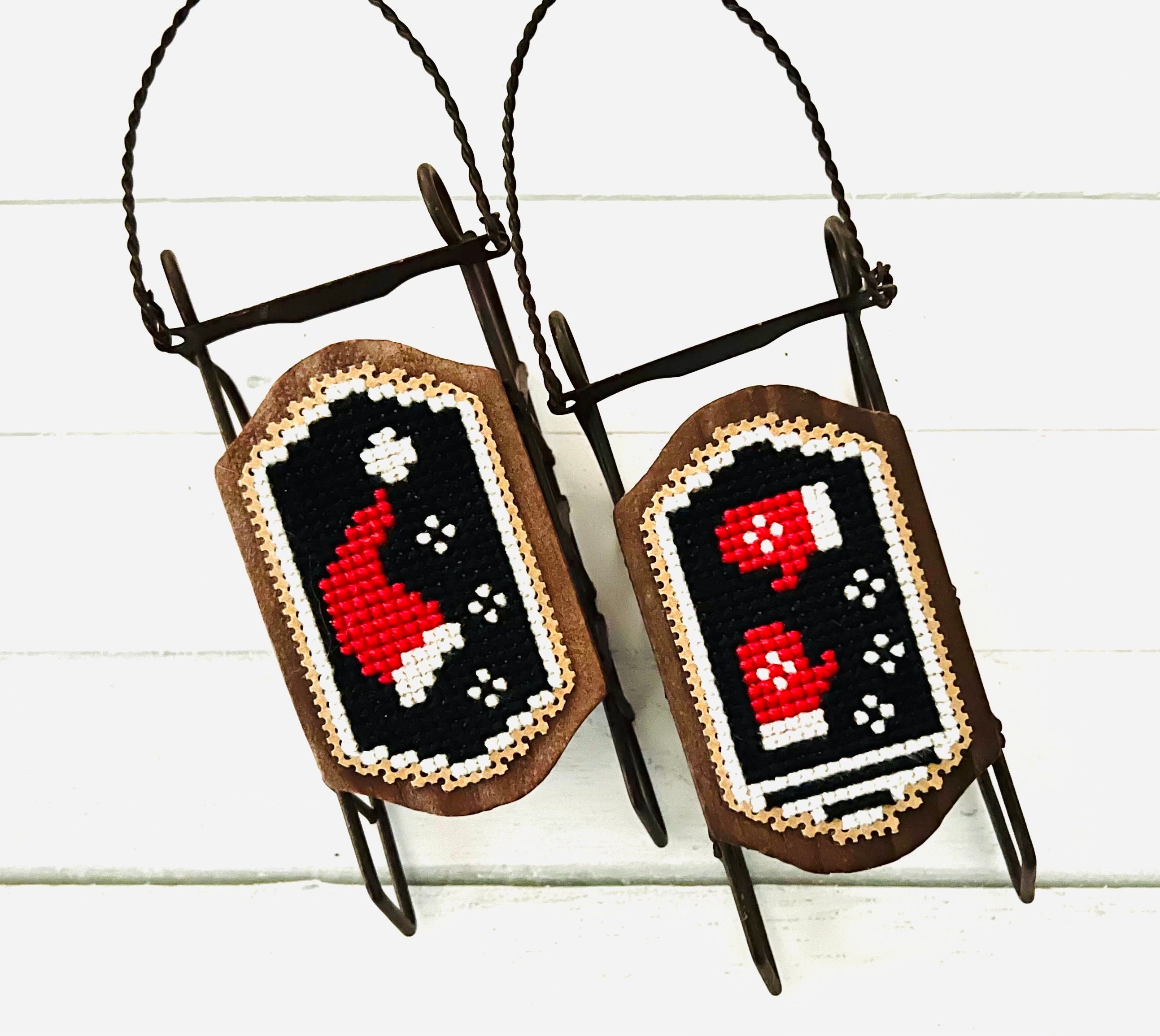 PDF Santa's Sleds Cross Stitch Pattern, Ornament, Christmas, Tree ...
