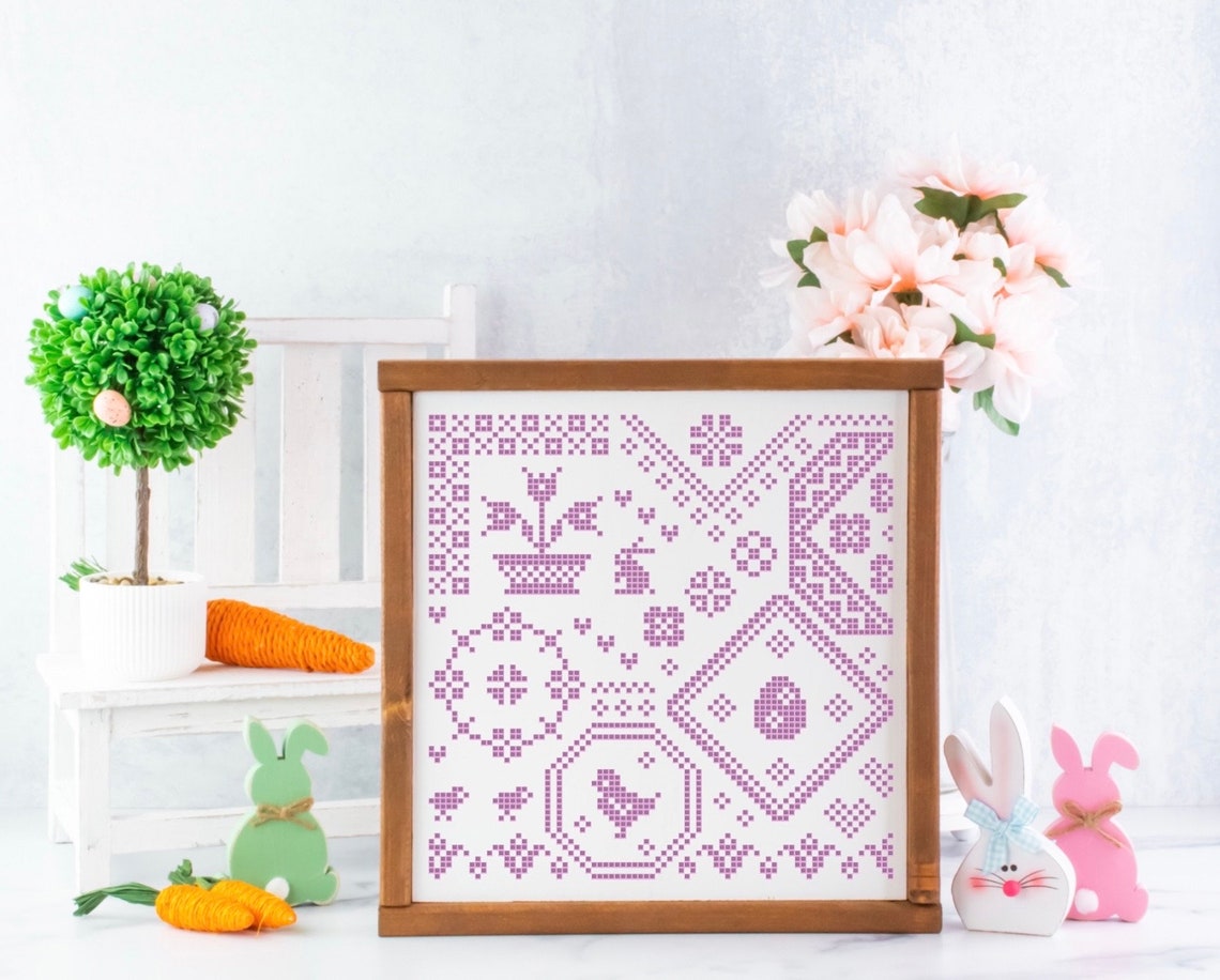 PDF Quaker, Sampler, Cross Stitch Pattern, Ornament, Easter, Cross ...