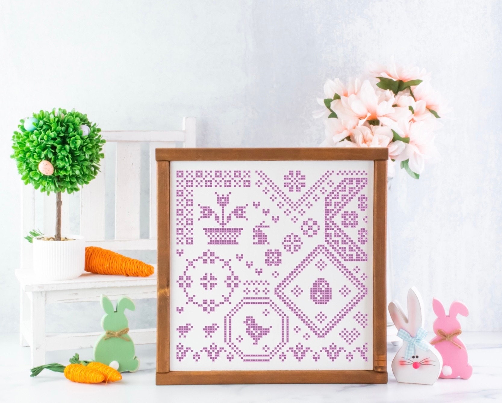 PDF Quaker, Sampler, Cross Stitch Pattern, Ornament, Easter, Cross ...