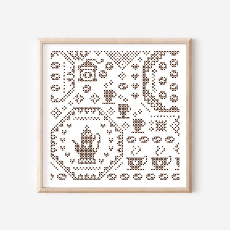 PDF Quaker, Sampler, Cross Stitch Pattern, Ornament, Coffee, Cross ...