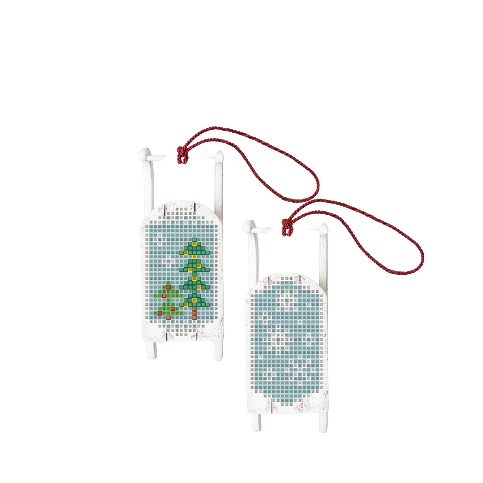 PDF Winter Sleds Cross Stitch Pattern, Ornament, Christmas, Tree ...