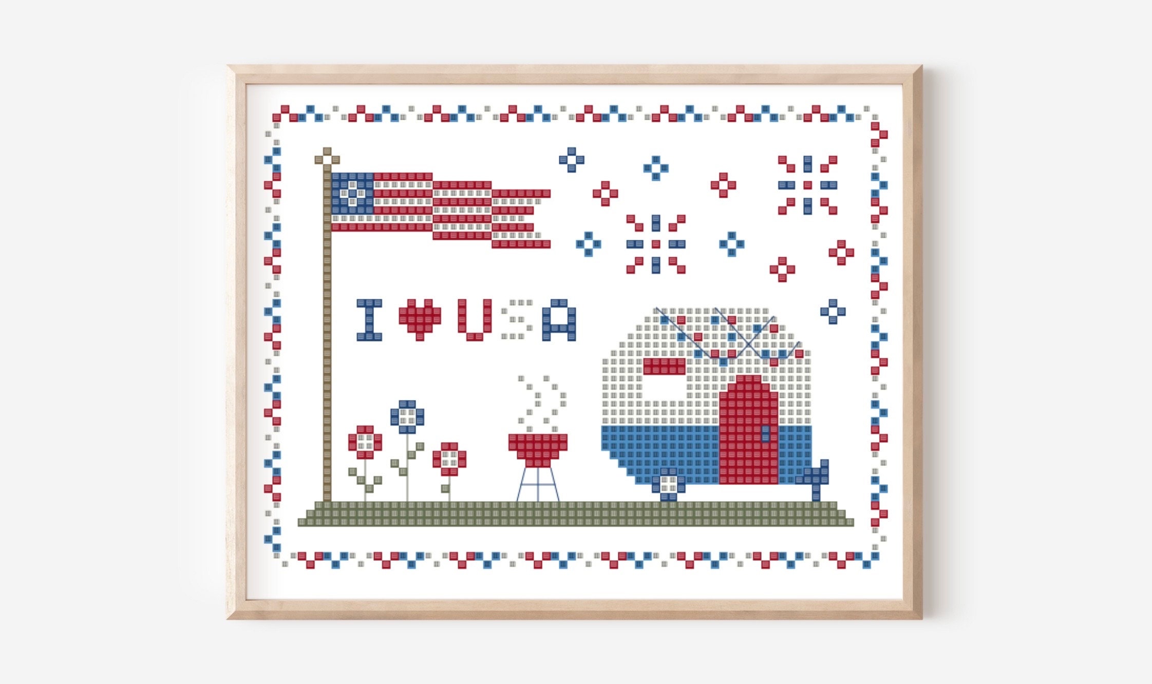 PDF Patriotic Cross Stitch Pattern, 4th of July, Cross Stitch Chart ...