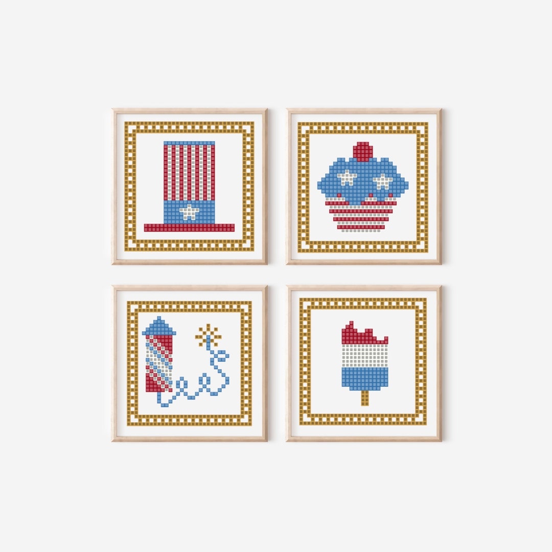 PDF Patriotic Cross Stitch Pattern, Ornament, 4th of July, Cross Stitch ...