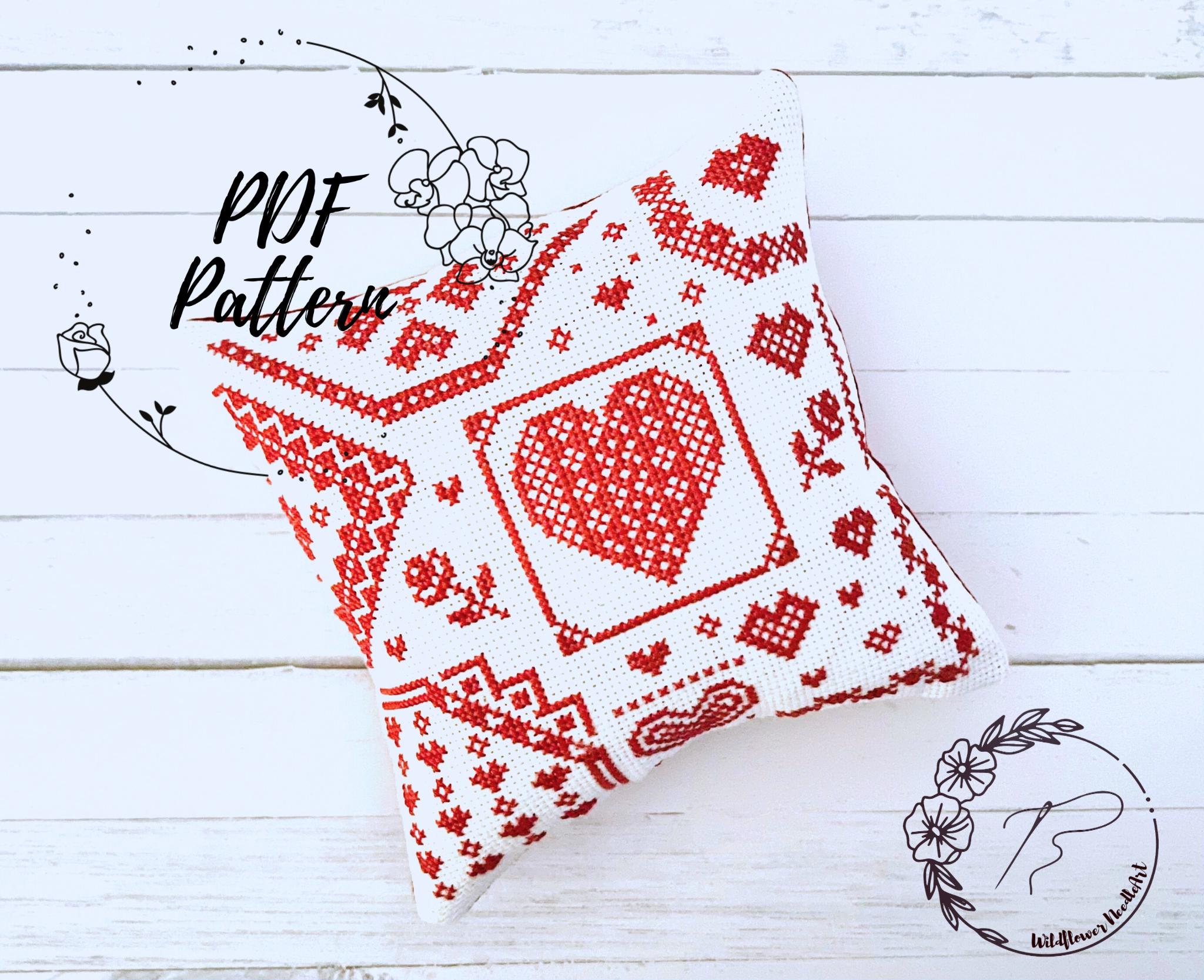 PDF Quaker Cross Stitch Pattern, Ornament, Love, Valentines, Cross ...