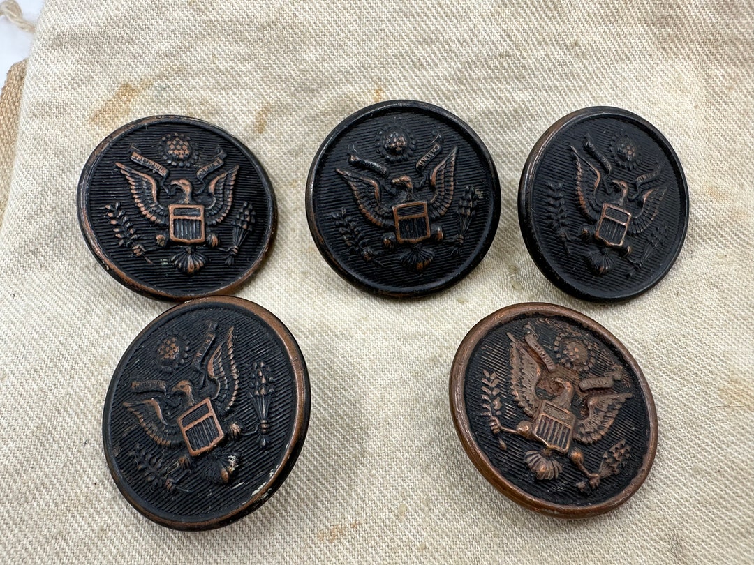 4 Antique Military Uniform Buttons - Etsy