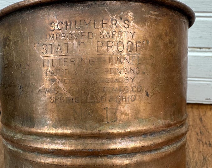 Schuyler's Antique Copper Funnel, Static Proof Funnel No 1 - Etsy
