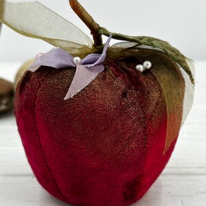 Pincushion, Vintage Red Velvet Apple - Etsy