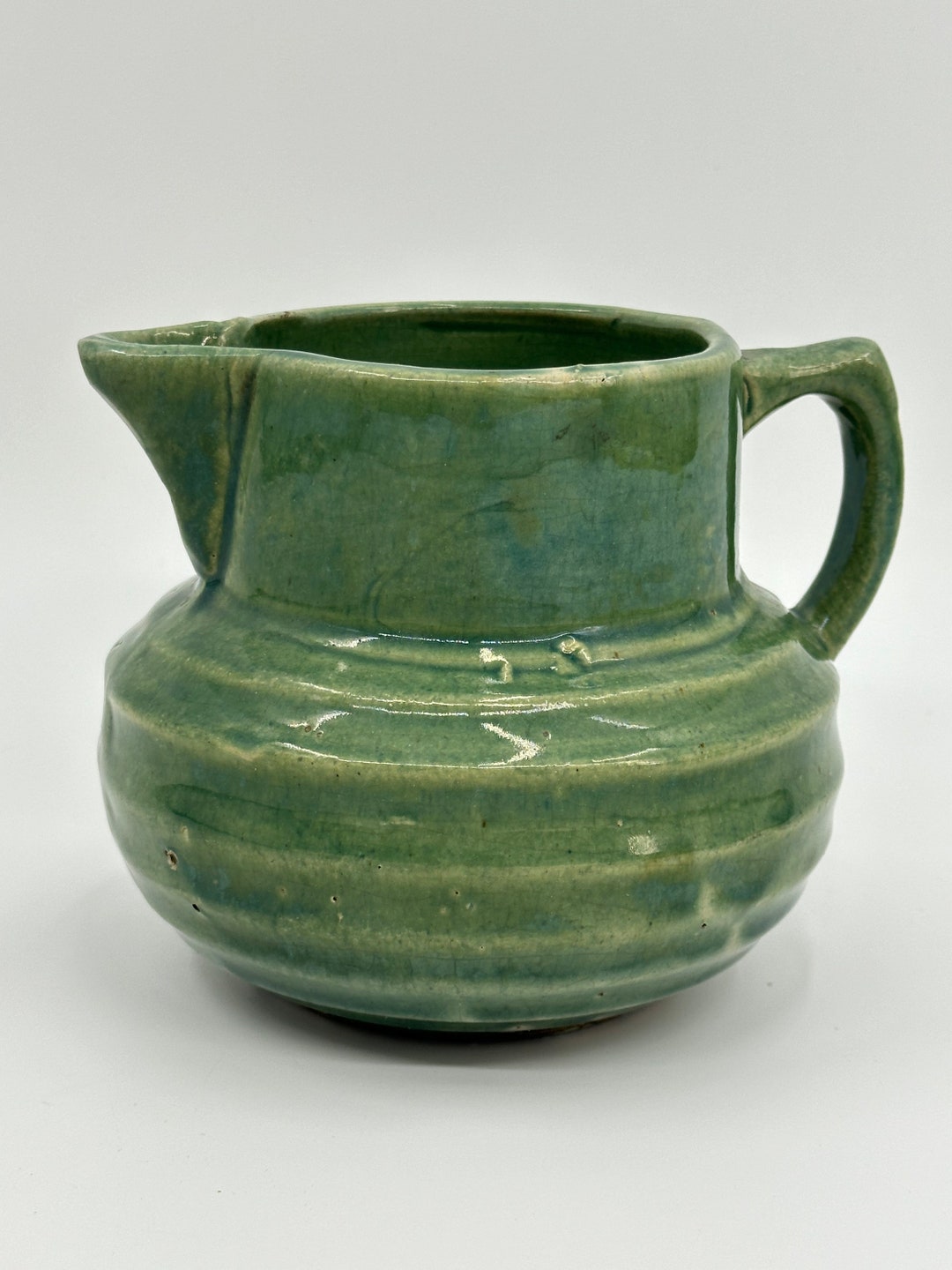 Vintage Mccoy Green Pitcher with 121 Shield - Etsy