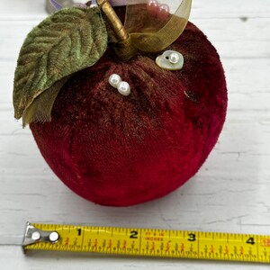 Pincushion, Vintage Red Velvet Apple - Etsy