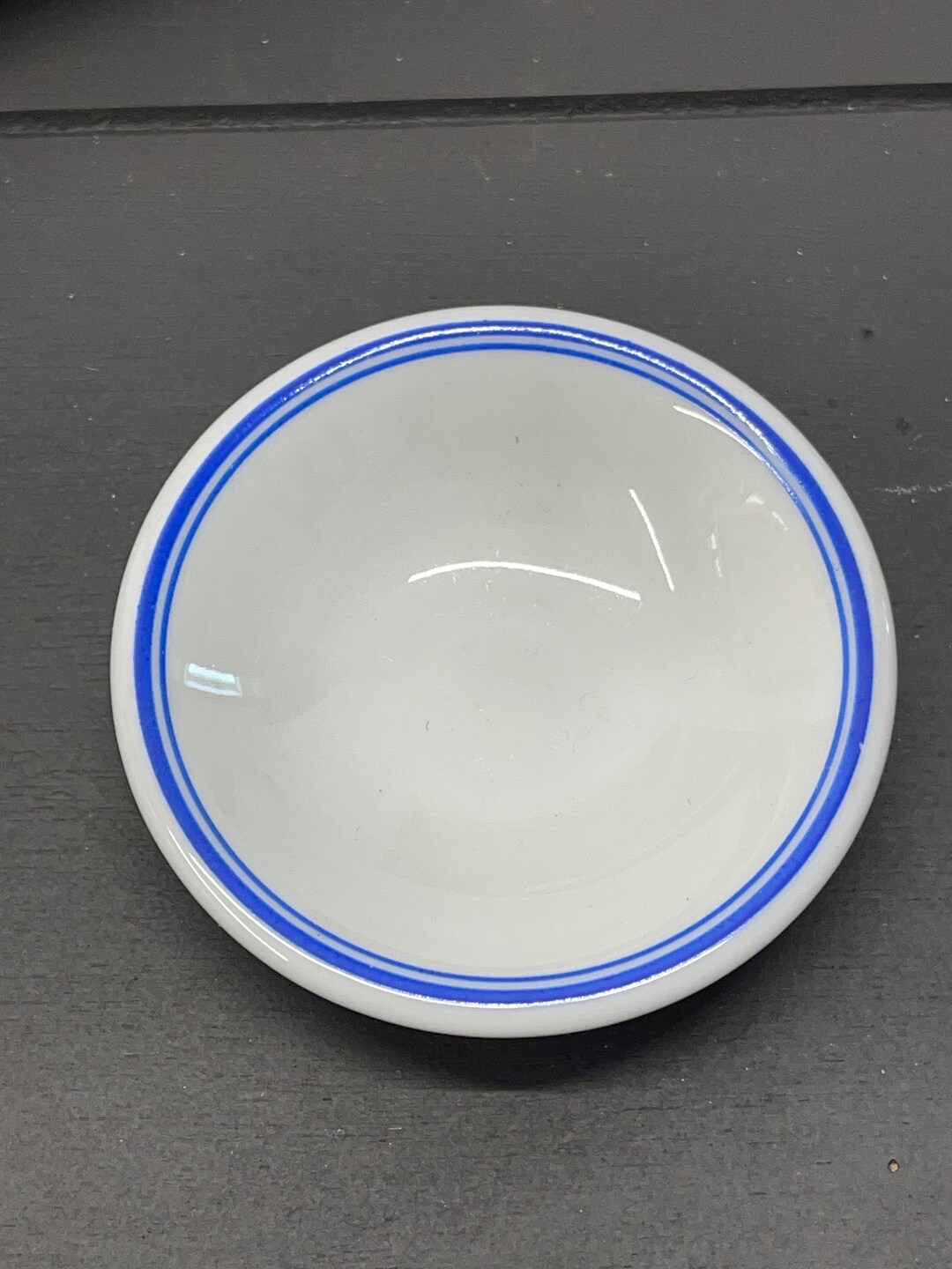 Restaurant Ware Tiny Bowl With Blue Stripes - Etsy