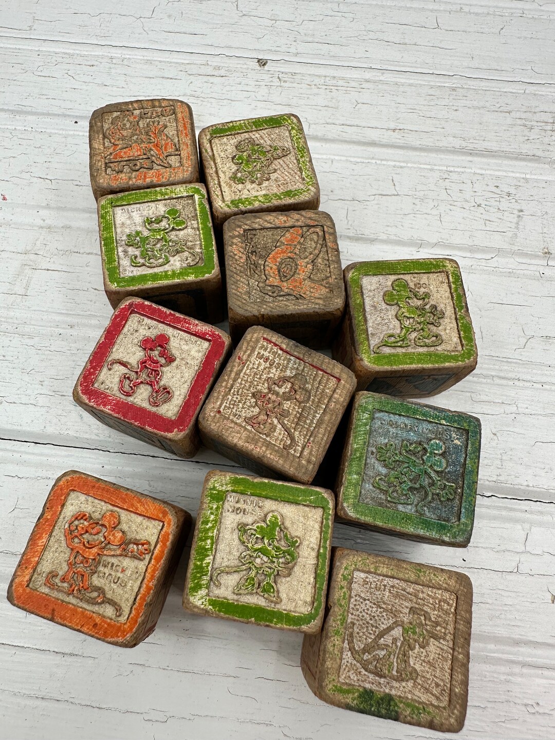 Vintage Wooden Stacking Alphabet Blocks Disney - Etsy