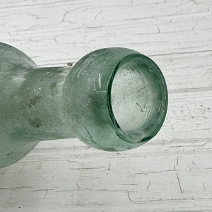 Antique Round Bottom Glass Bottle Pale Teal With Bubbles - Etsy