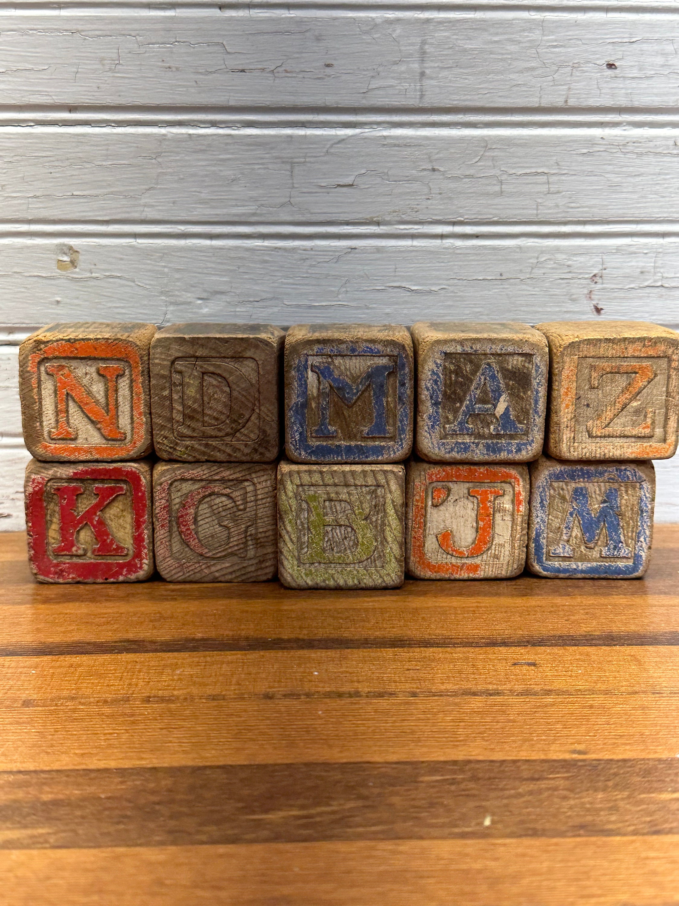 Vintage Wood Alphabet Blocks - Etsy